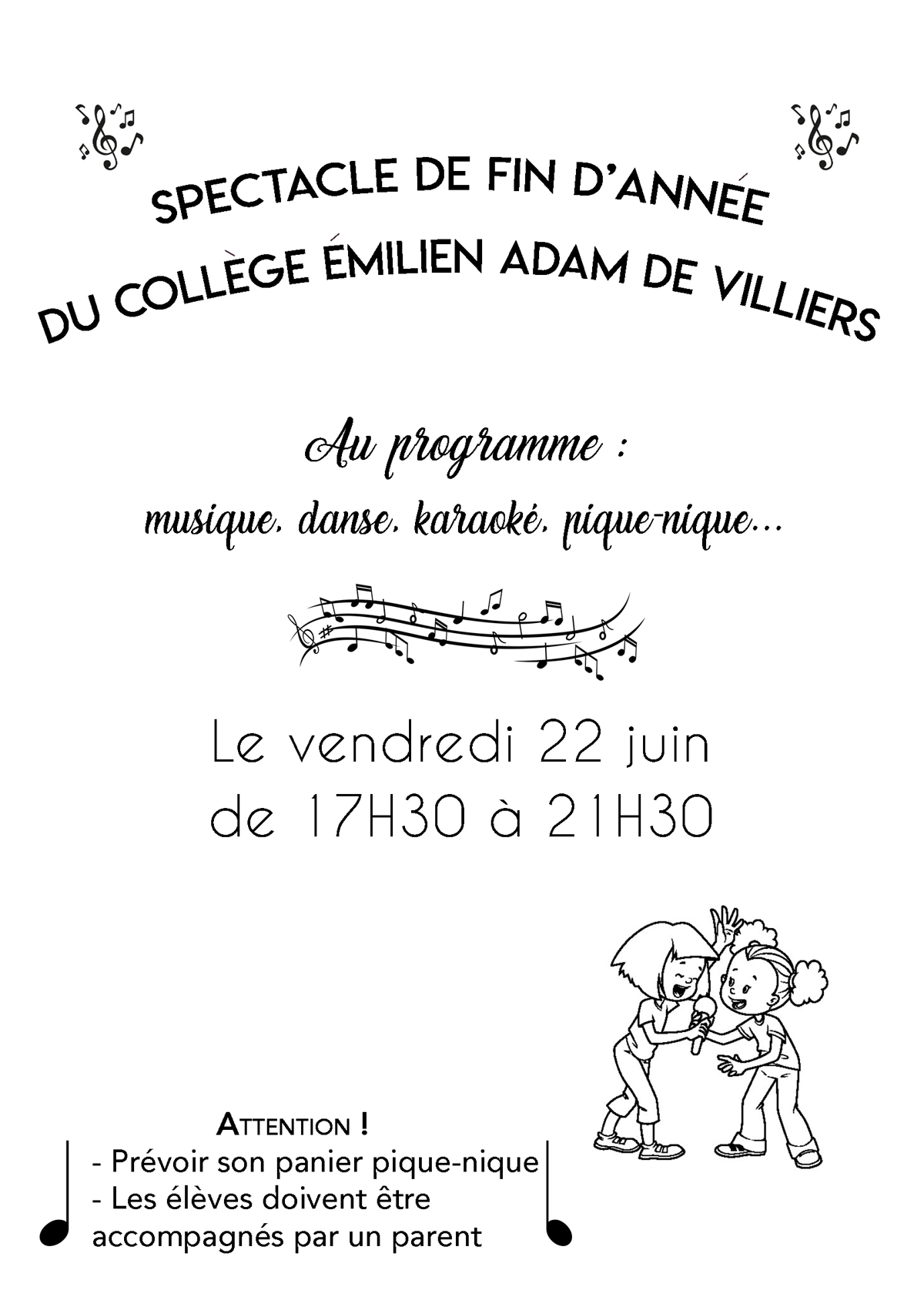 Spectacle de fin d’année – Collège Emilien Adam de Villiers