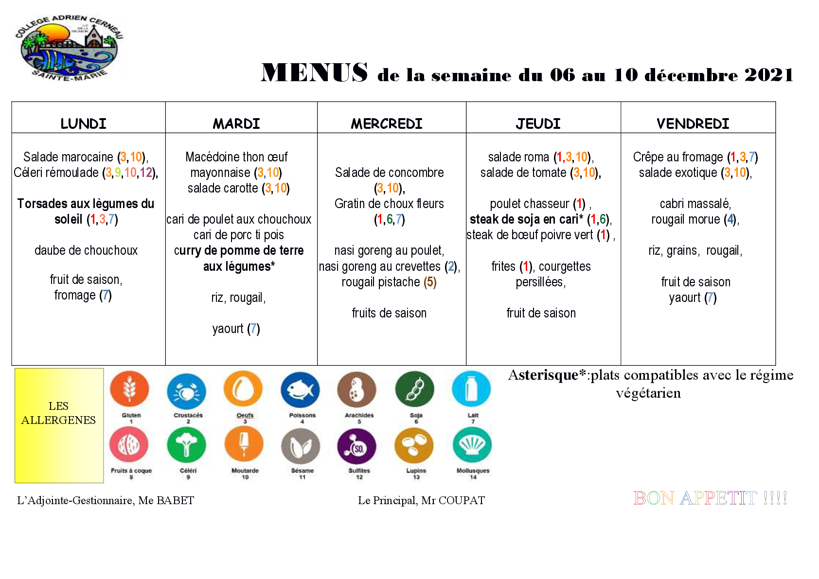 Collège Adrien Cerneau | Restauration
