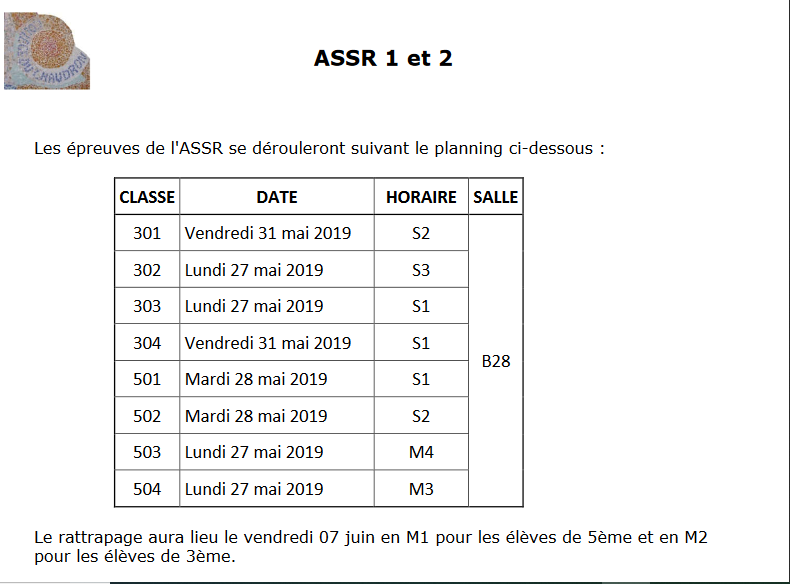 ASSR | Collège du Chaudron