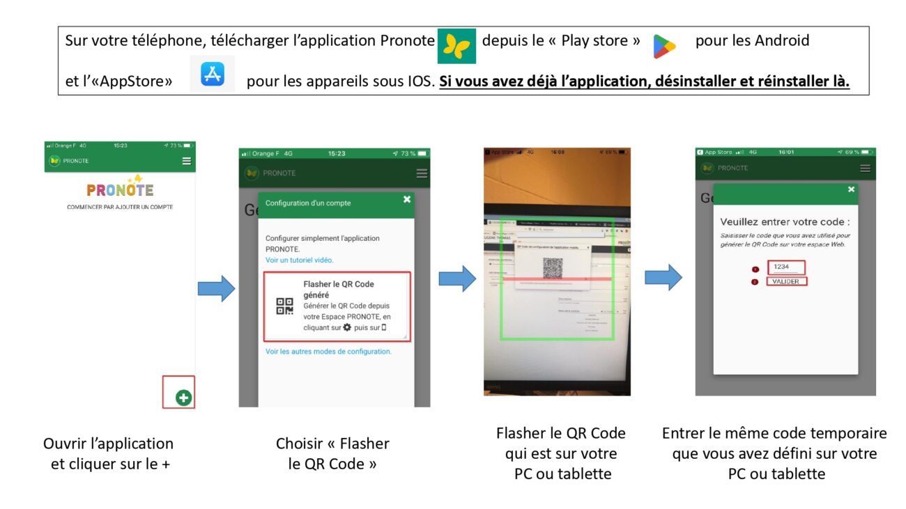 Se connecter à Pronote avec l’application – Site du Collège Henri MATISSE