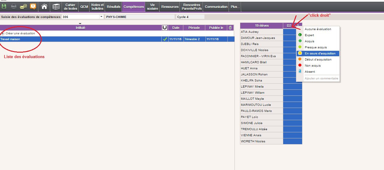 Comment évaluer les compétences sur Pronote? – Collège Paul Hermann