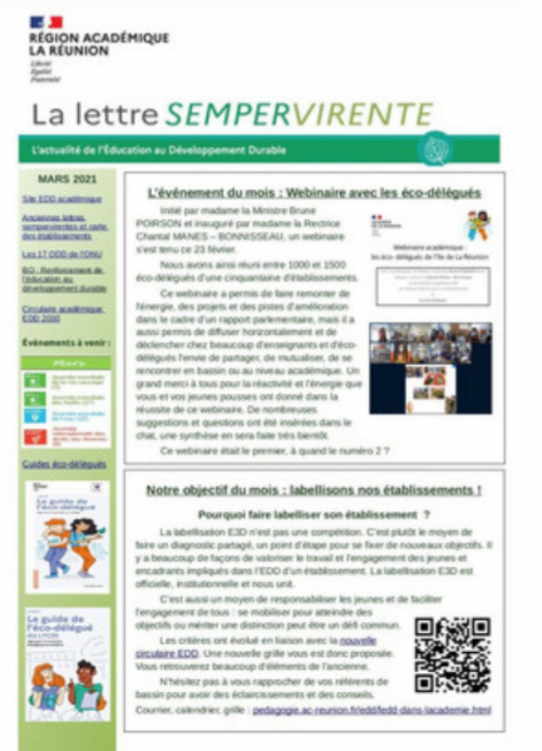 Actu EDD du mois de mars | Collège Plateau Goyave