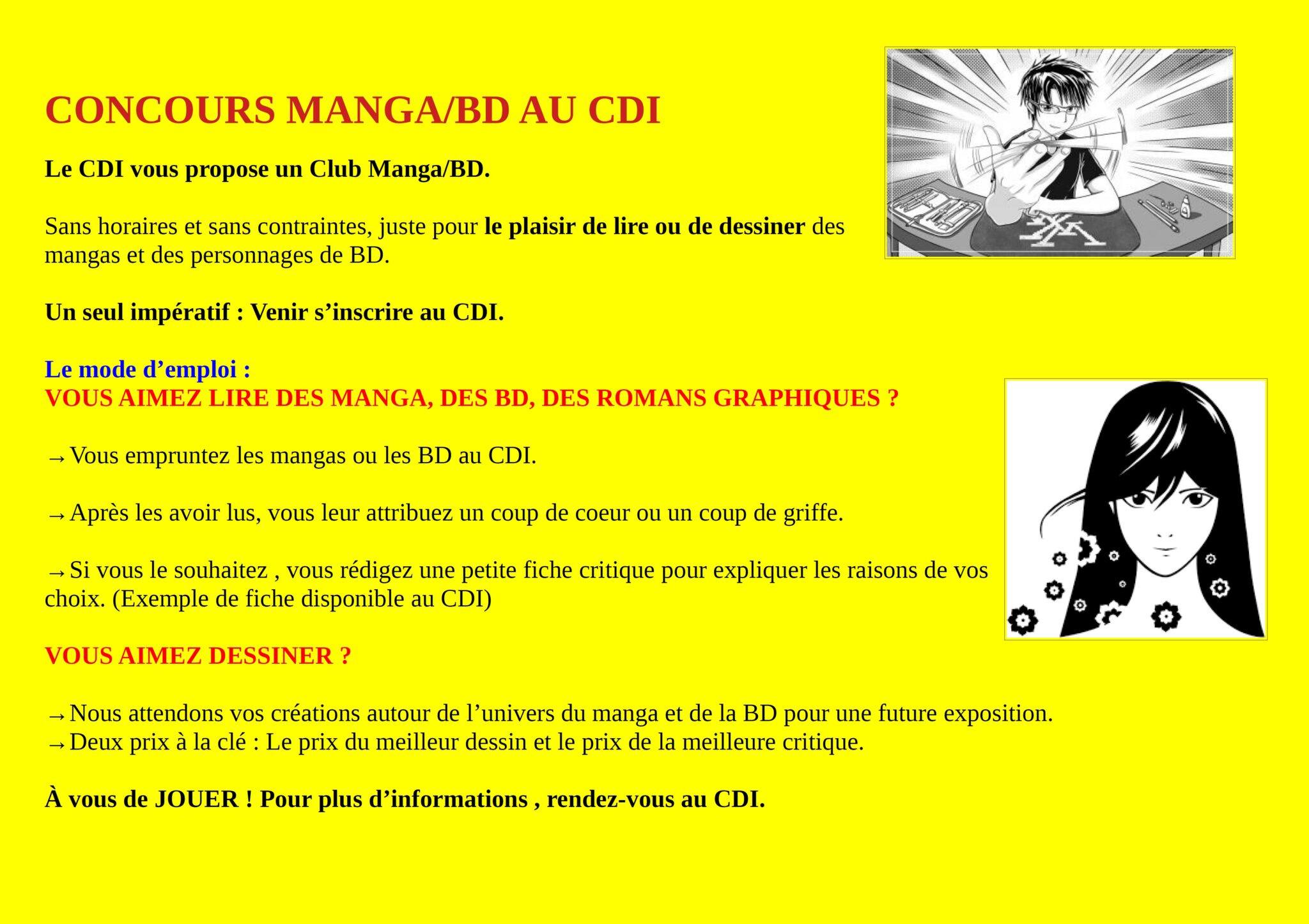 Club Manga/BD au CDI | Lycée Jean Hinglo