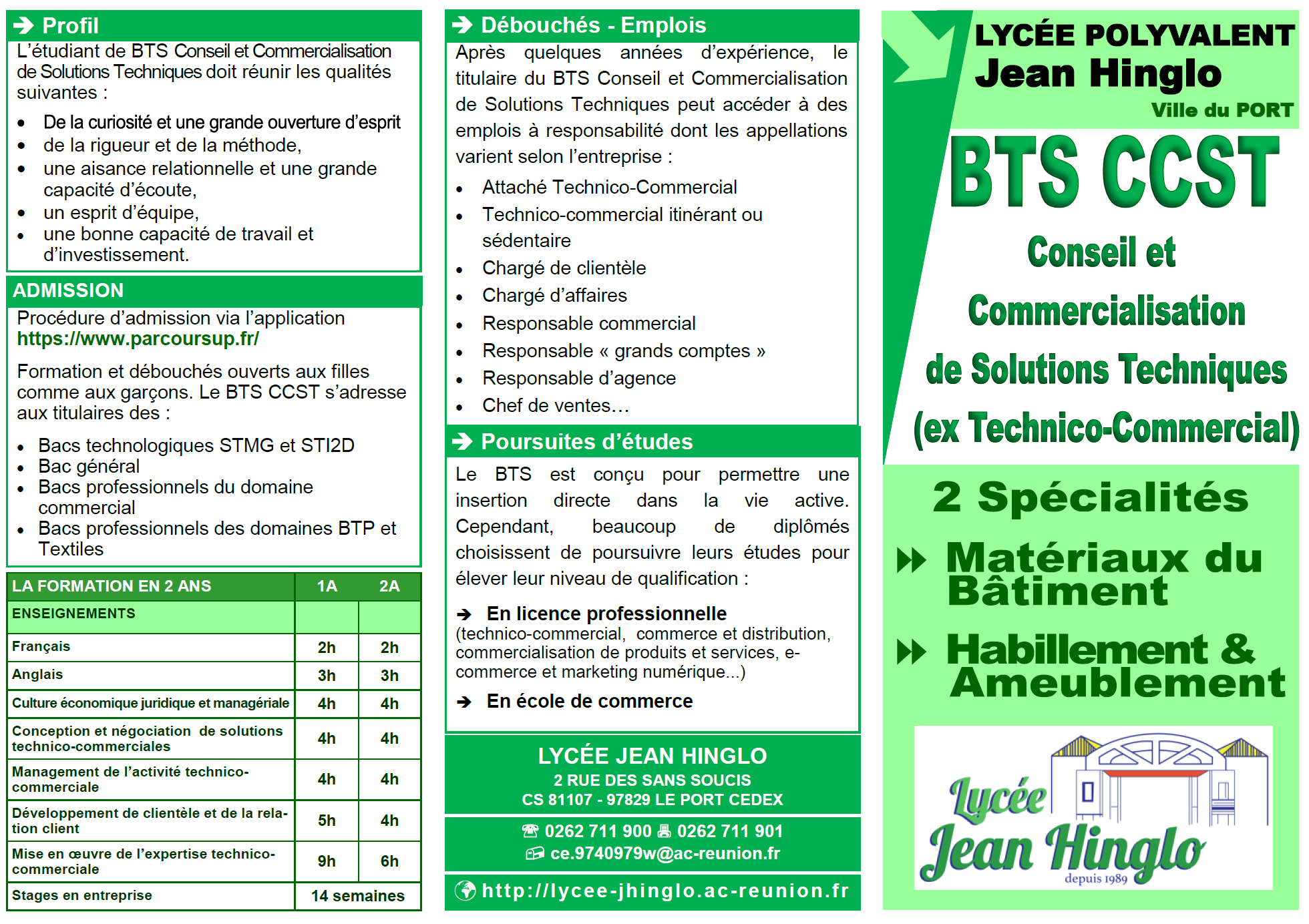 Offre de formation | Lycée Jean Hinglo