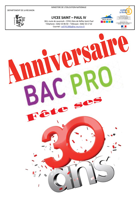 LYCÉE SAINT-PAUL FÊTE LES 30 ANS DU BAC PRO. | Lycée Paul Vergès